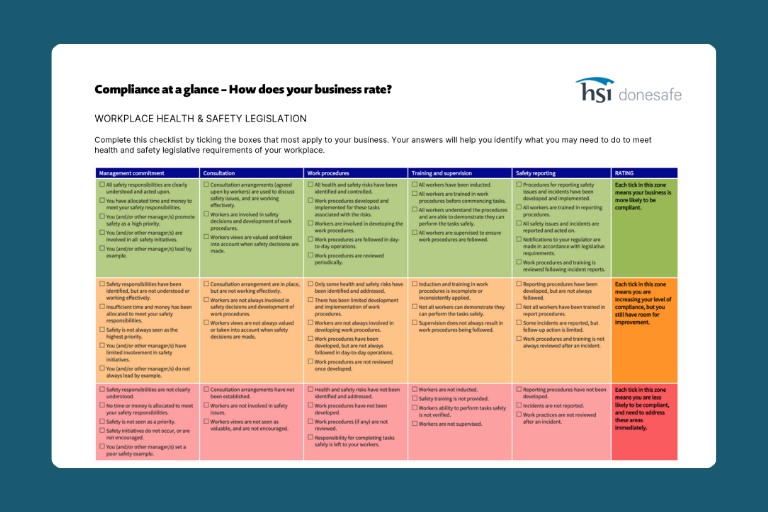 Workplace Compliance Checklist Template | HSI Donesafe UK