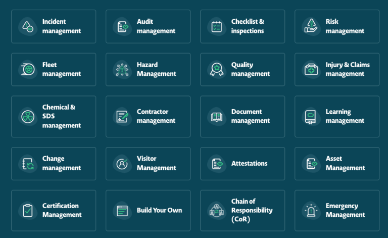 60+ EHSQ Modules | Customizable EHS Software | HSI Donesafe